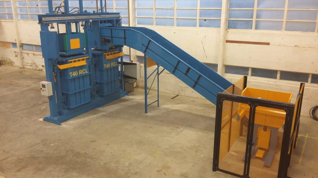 Textile baler installed at Gebetex, France - Ken Mills Engineering Ltd